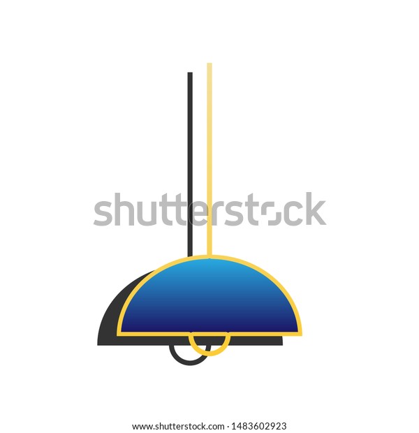 Ceiling Lamp Sign Blue Icon Gold Stock Vector (Royalty Free) 1483602923 ...