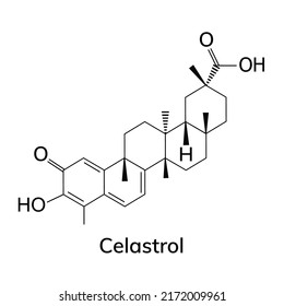 Celastrol Structural Chemical Formula On White Stock Vector (Royalty ...