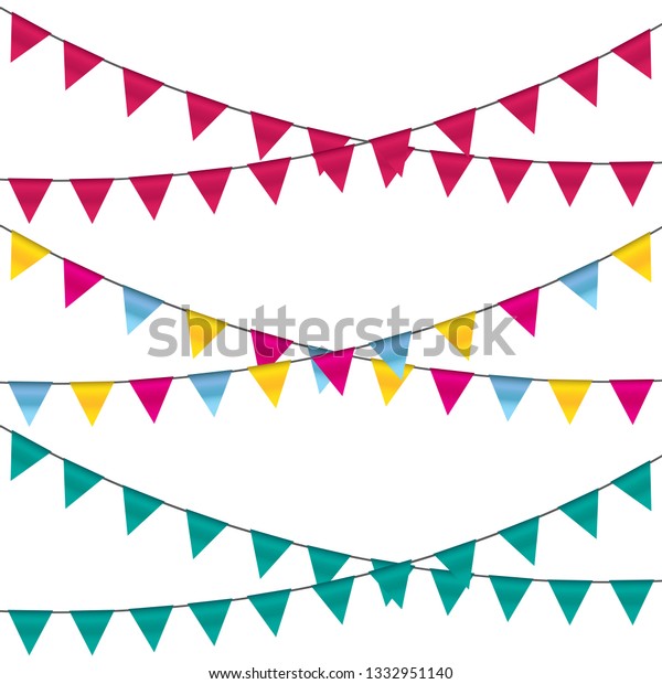 Celebrate Banner Party Flags Vector Illustration Stock Vector (Royalty ...