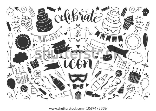 Celebrate Icon Set Vector Illustration Stock Vector (Royalty Free ...