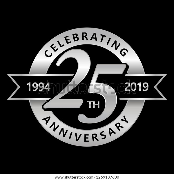 Celebrating 25th Anniversary Stock Vector (Royalty Free) 1269187600