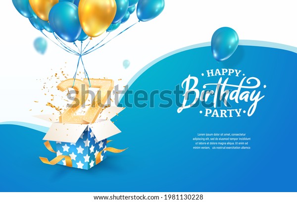 Celebrating 27th Years Birthday Vector Illustration Stock Vector ...