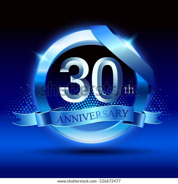 Celebrating 30th Anniversary Logo Silver Ring Stock Vector (Royalty ...
