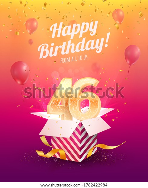 Celebrating 46th Years Birthday Vector Illustration Stock Vector ...