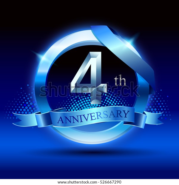 Celebrating 4th Anniversary Logo Silver Ring Stock Vector (Royalty Free ...