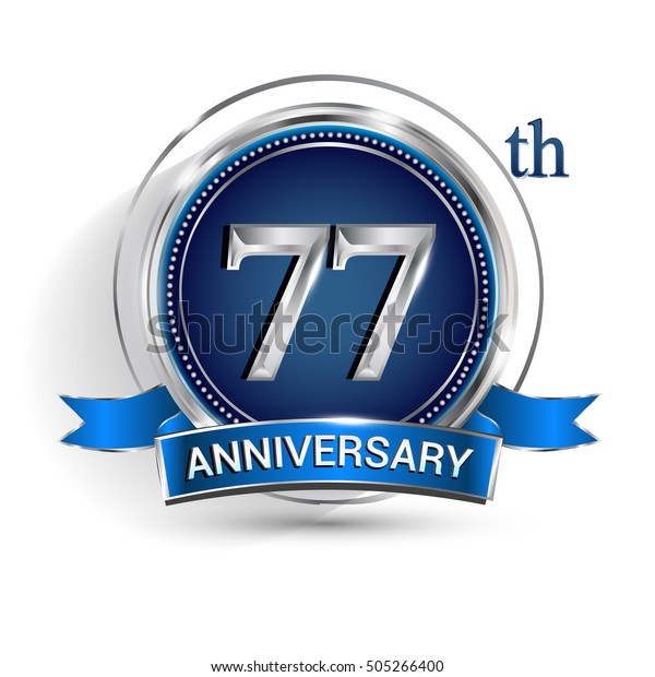 Celebrating 77th Anniversary Logo Silver Ring Stock Vector (Royalty ...