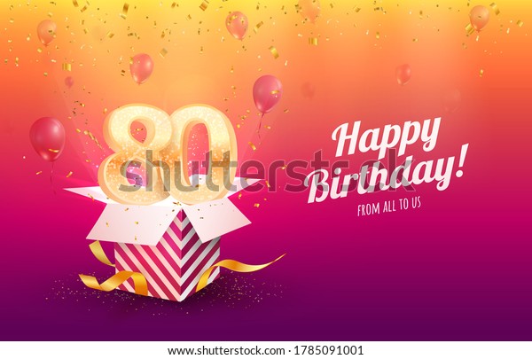 Celebrating 80th Years Birthday Vector Illustration Stock Vector ...