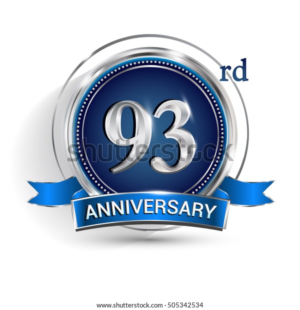 Celebrating 93rd Anniversary Logo Silver Ring: vector de stock (libre ...