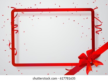 Celebration Background Frame Template Confetti Red Stock Vector ...