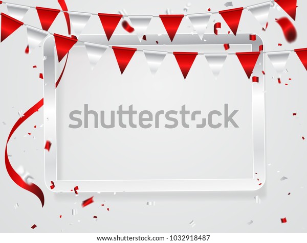 Celebration Background Frame Template Confetti Red Stock Vector ...
