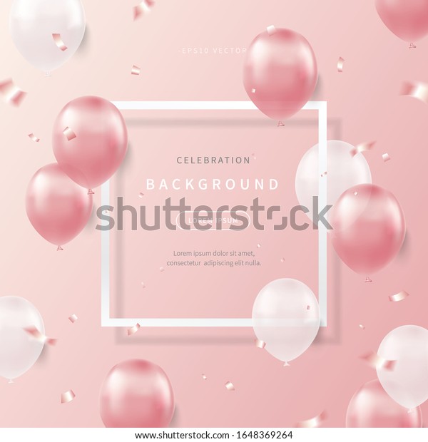 Celebration Background Soft Colored Realistic Balloons Stock Vector ...
