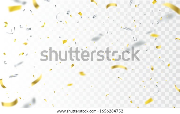 Celebration Background Template Confetti Gray Gold Stock Vector ...