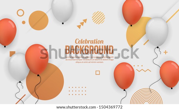 Celebration Background Template Realistic Balloon Birthday Stock Vector ...