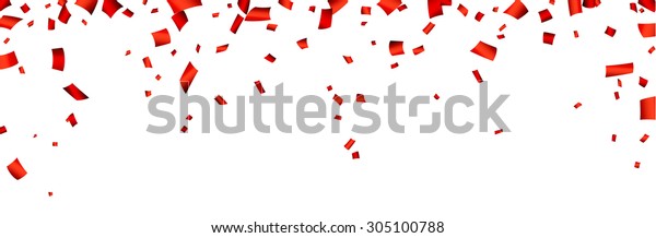 Celebration Banner Red Confetti Vector Background Stock Vector (Royalty ...
