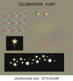 Celebration Font Vector Design Collection 2 Stock Vector (Royalty Free ...