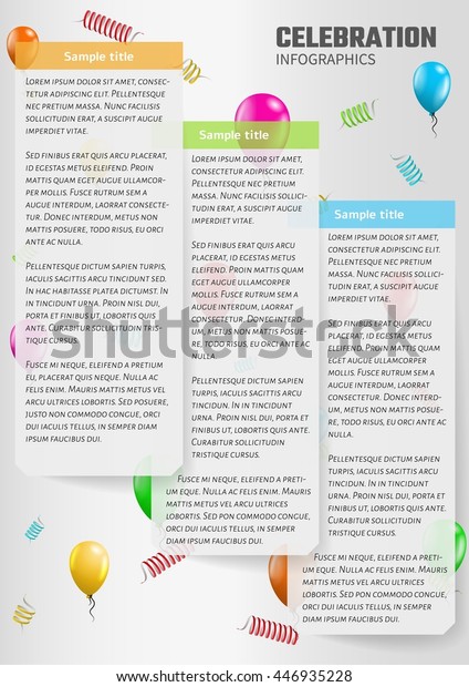 Celebration Infographics Balloons Sample Text Vector Stock Vector ...