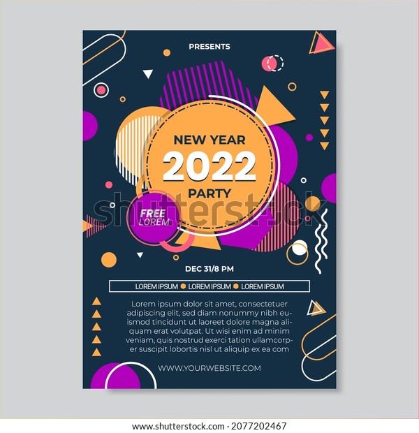 Celebration Poster Design Template Happy New Stock Vector (Royalty Free ...