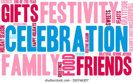 Celebration Word Cloud On White Background Stock Vector (Royalty Free ...