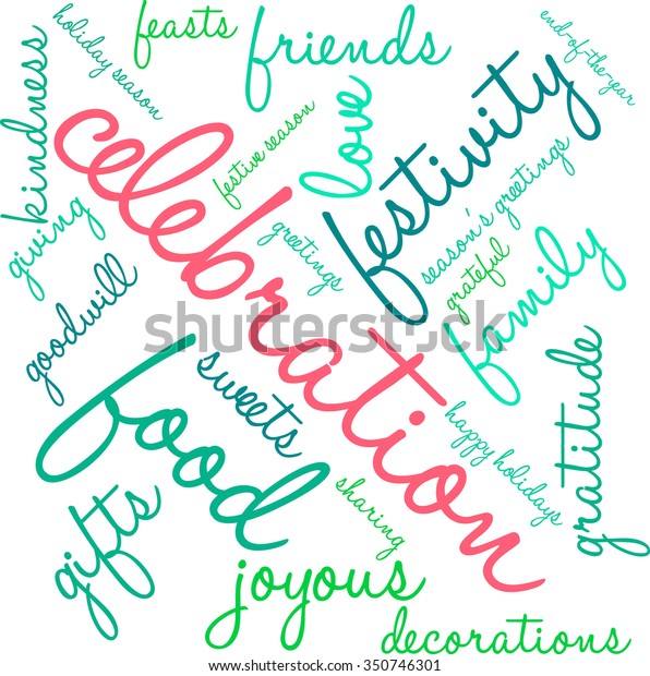 Celebration Word Cloud On White Background Stock Vector (Royalty Free ...