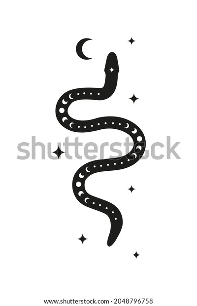 Celestial Black Snake Moon Phases Isolated Stock Vector (Royalty Free ...