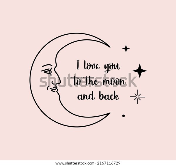 Luna y eslogan celestes, diseño vectorial: vector de stock (libre de ...