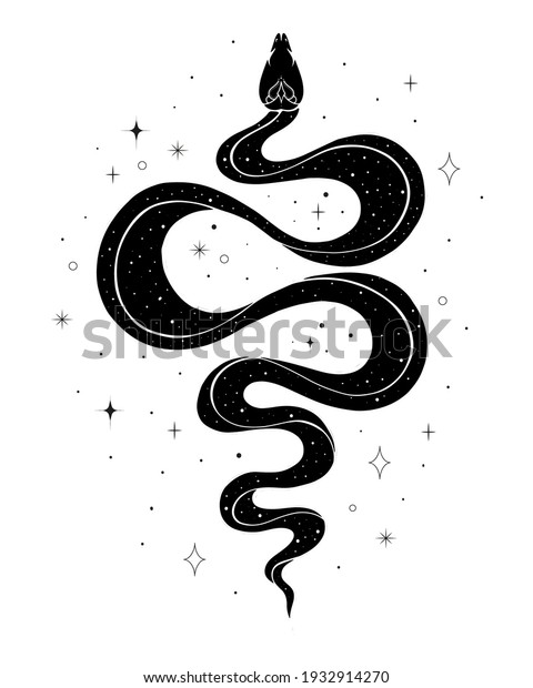 Celestial Snake Illustration Logo Snake Stars Stock Vector (Royalty ...