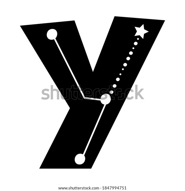Celestial Themed Letter Y Constellation Concept Stock Vector (Royalty ...