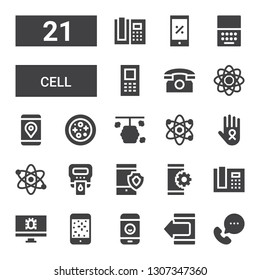 Cell Icon Set Collection 21 Filled Stock Vector (Royalty Free ...