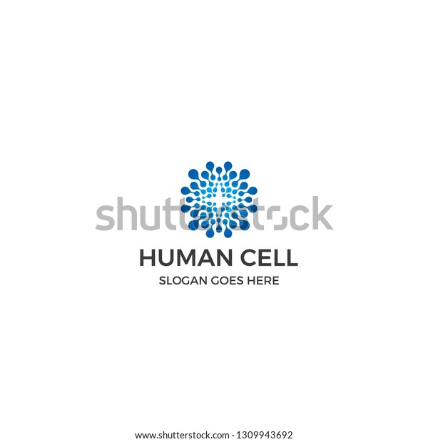 Cell Logo Design Blue Color Health Stock Vector (Royalty Free ...