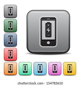 Cell Phone Battery Icon Square Icon: ilustración de stock 159182240 ...