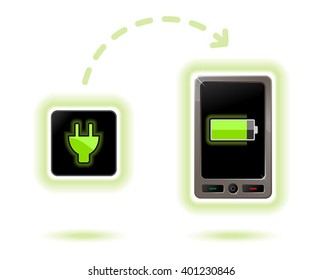 Cell Phone Being Charged Wireless Power Stock Vector (Royalty Free ...