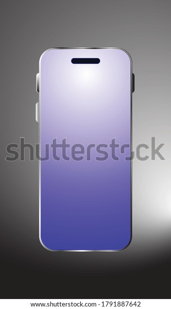 Cell Phone Blue Screen On Gray Stock Vector (Royalty Free) 1791887642 ...