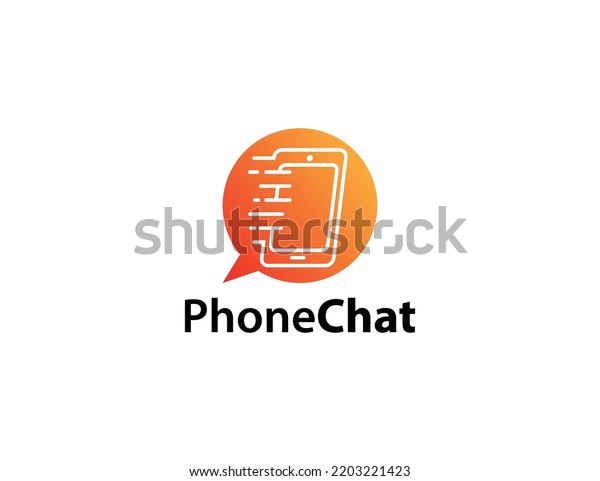 Cell Phone Logo Chat Concept Stock Vector (Royalty Free) 2203221423 ...