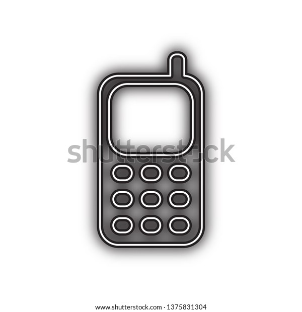 Cell Phone Sign Vector Double Contour Stock Vector (Royalty Free ...