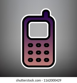 Cell Phone Sign Vector Violet Gradient Stock Vector (Royalty Free ...
