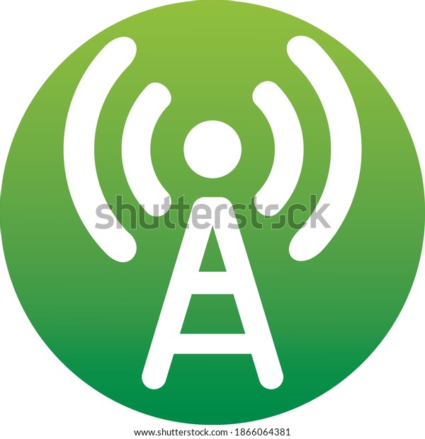 Cell Phone Tower Icon On White Stock Vector (Royalty Free) 1866064381 ...