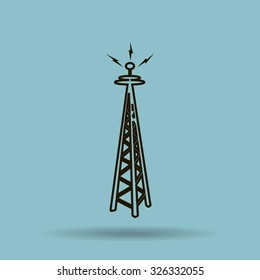 Cell Phone Tower Vector Icon On: vector de stock (libre de regalías ...