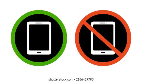 Cell Phone Usage Restriction Icon Set Stock Vector (Royalty Free ...