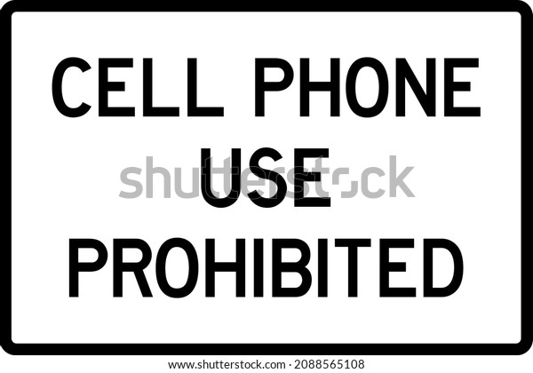 Cell Phone Use Prohibited Sign Black Stock Vector (Royalty Free ...