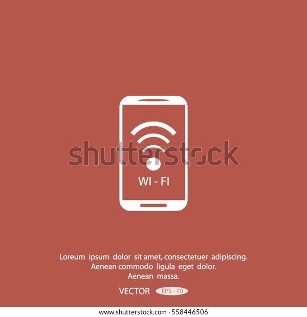 Cell Phone Wifi Vector Icon Stock Vector (Royalty Free) 558446506 ...
