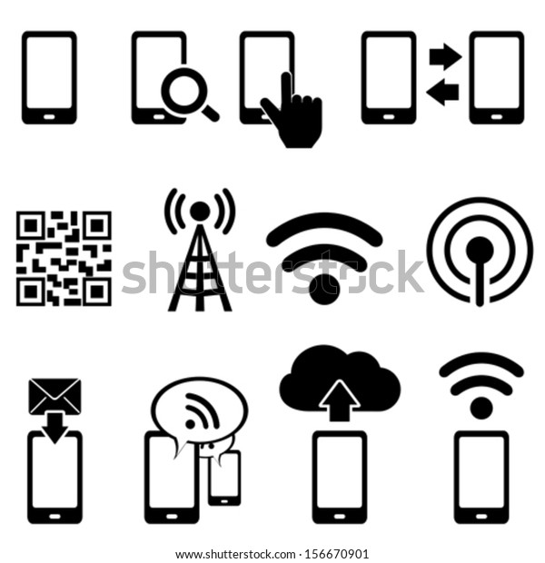 Cell Phone Wireless Mobile Wifi Icon Stock Vector (Royalty Free) 156670901