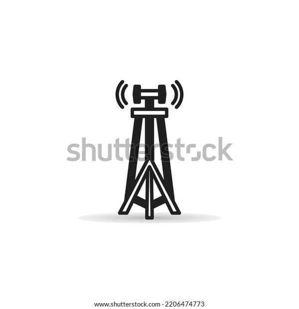 Cell Site Tower Icon On White Stock Vector (Royalty Free) 2206474773 ...