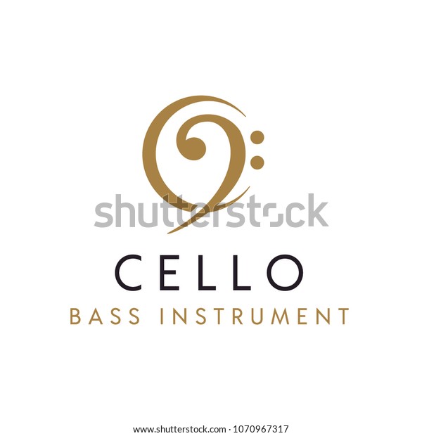 Cello Bass Clef Instrument Initial C: เวกเตอร์สต็อก (ปลอดค่าลิขสิทธิ์ ...