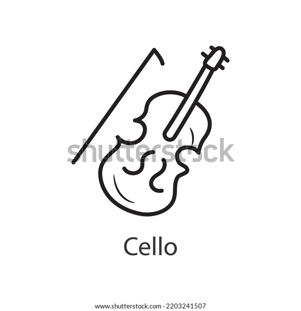 Cello Outline Icon Design Illustration Music Stock Vector (Royalty Free ...