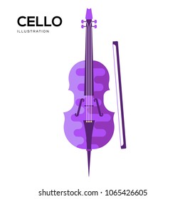 Cello Vector Illustration Symbol Object Flat Stock Vector (Royalty Free ...