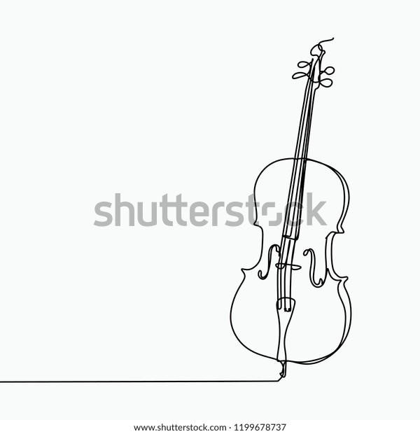 Cello Vector One Line Art Drawing Stock Vector (Royalty Free ...