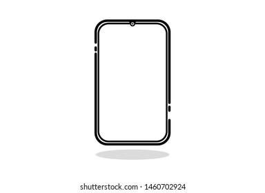Cellphone Icon Black White Vector Illustration Stock Vector (Royalty ...