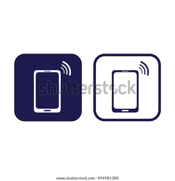 Cellphone Icon Vector Blue White Stock Vector (Royalty Free) 494981380 ...