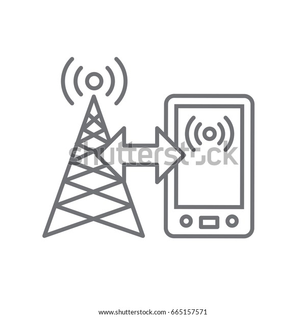 Cellphone Tower Icon W Emitting Pinging Stock Vector (Royalty Free ...