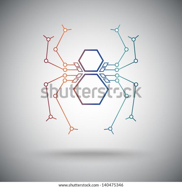 Cells Connected Form Spider Stock Vector (Royalty Free) 140475346 ...